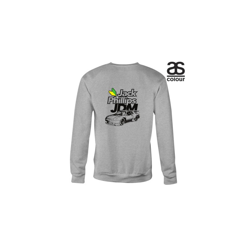 JP JDM Grey Crew Neck Jumper Large